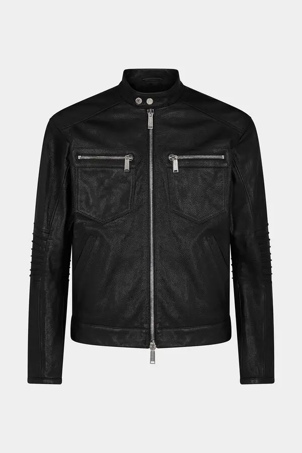 Dsquared2 Rider Leather Jacket - Black