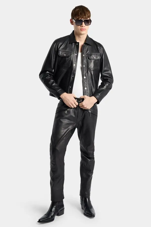 Dsquared2 Leather Boxy Jacket