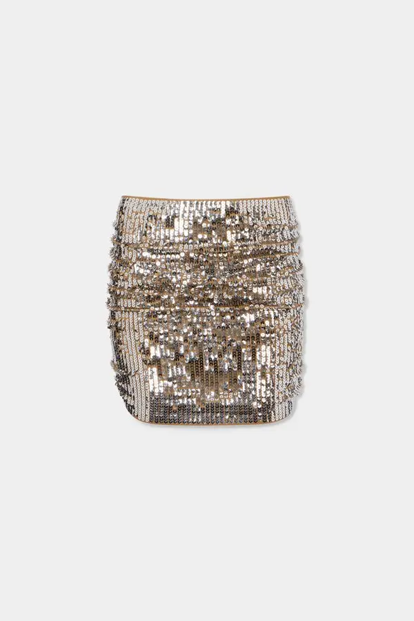 Dsquared2 Sequined Mini Skirt - Silver