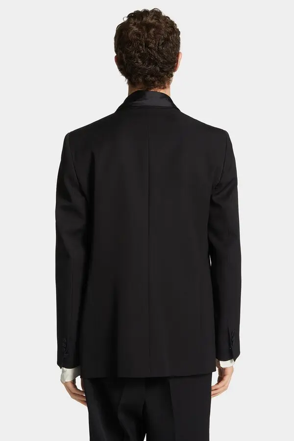Dsquared2 Wool Blazer With Tassel Scarf