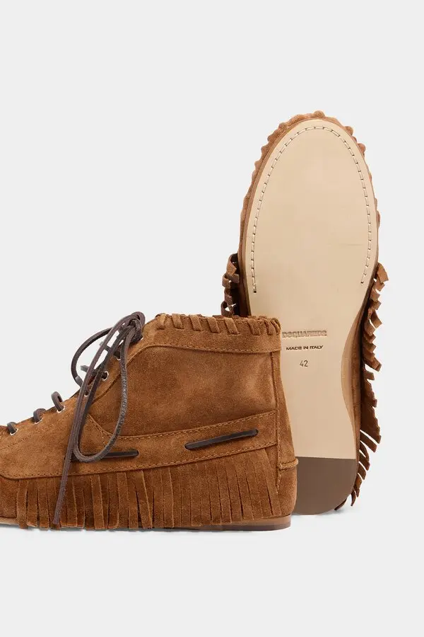 Dsquared2 Braids & Beads Lace-up Suede Ankle Boots