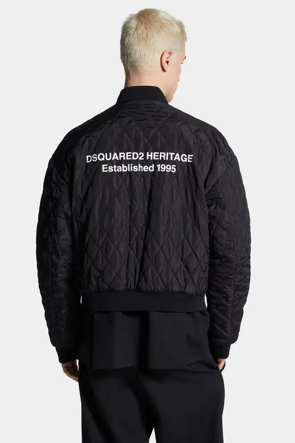 Dsquared2 Mixed Bomber And Wool Insert Jacket