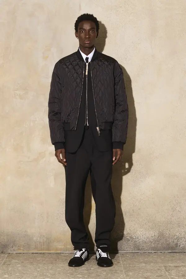 Dsquared2 Mixed Bomber And Wool Insert Jacket