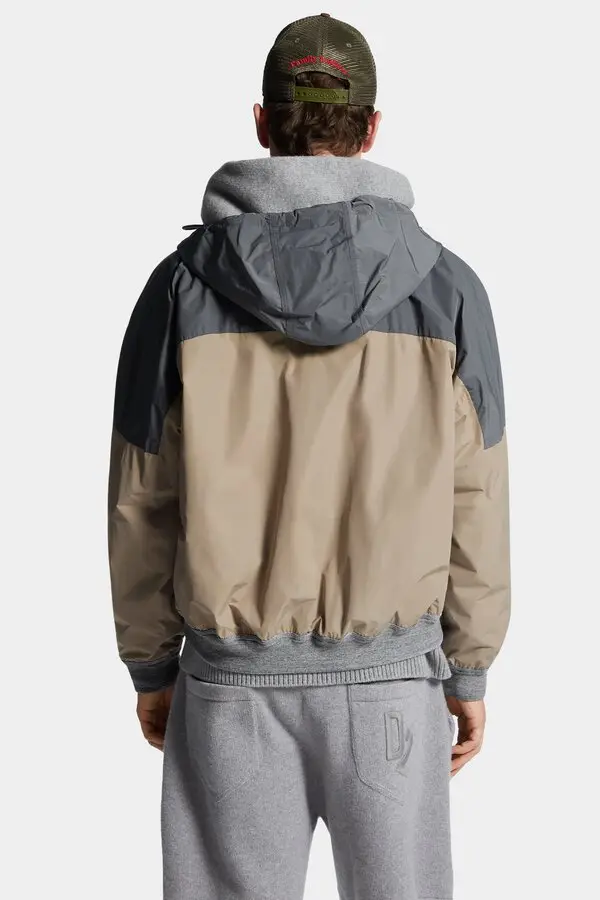 Dsquared2 Color-blocked Hooded Bomber Jacket