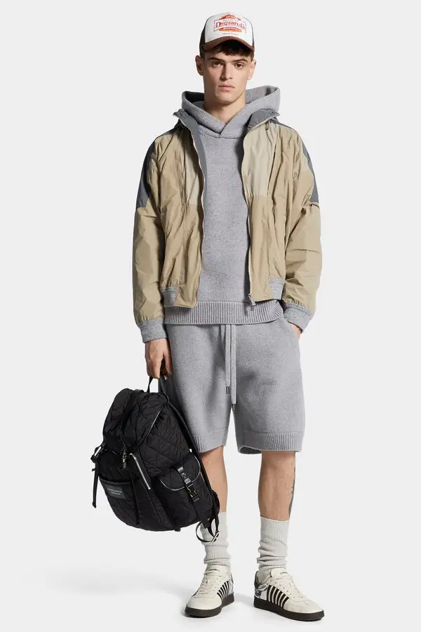 Dsquared2 Color-blocked Hooded Bomber Jacket
