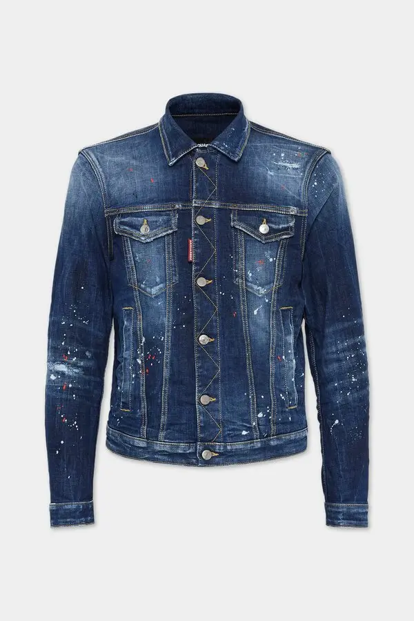 Dsquared2 Dan Distressed Denim Trucker Jacket