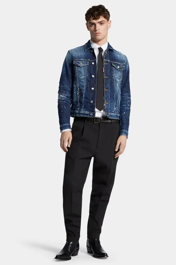 Dsquared2 Dan Distressed Denim Trucker Jacket