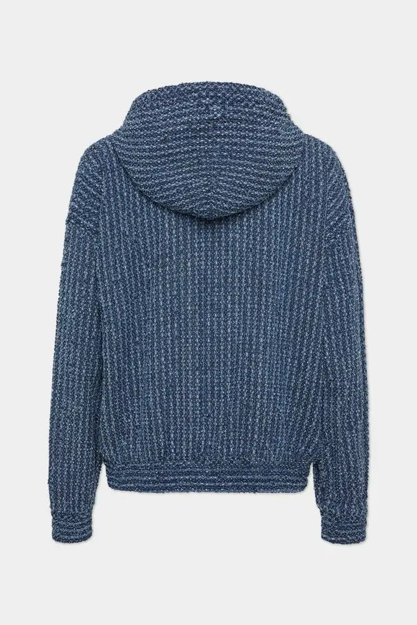 Dsquared2 Denim Effect Hoodie With Team Patches
