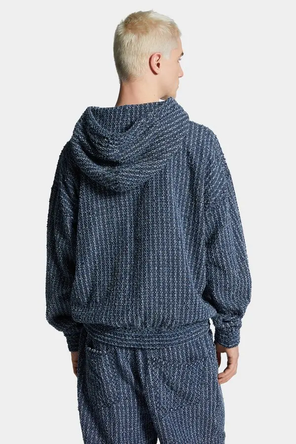 Dsquared2 Denim Effect Hoodie With Team Patches