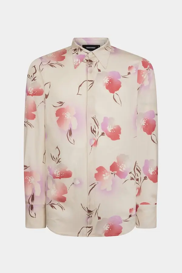 Dsquared2 Fly Flowers 70's Viscose Shirt - Black