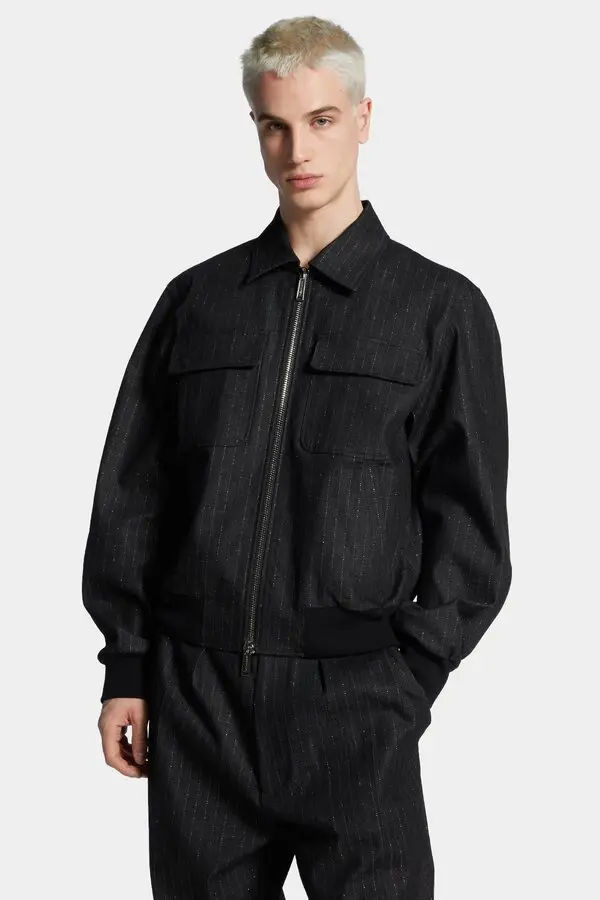 Dsquared2 Denim Pinstripe Blouson