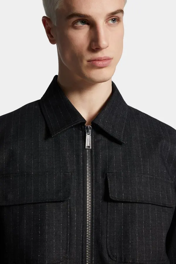 Dsquared2 Denim Pinstripe Blouson