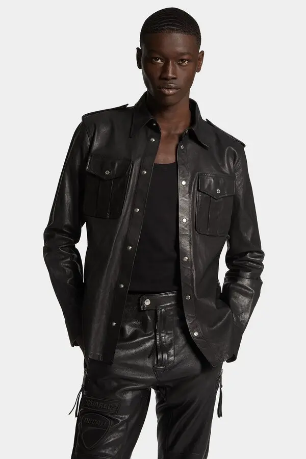 Dsquared2 Police Leather Western Shirt