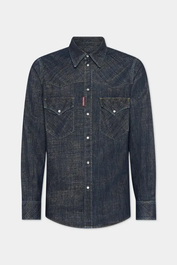 Dsquared2 Denim Lurex Fashion Western Shirt