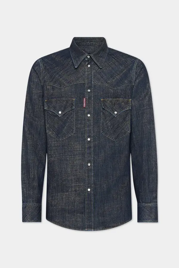 Dsquared2 Denim Lurex Western Shirt - Blue