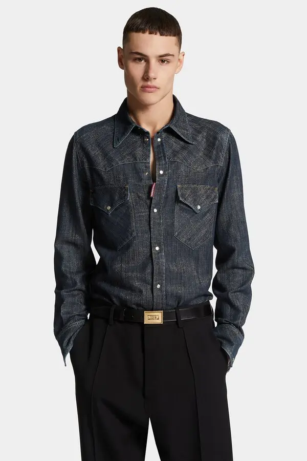 Dsquared2 Denim Lurex Western Shirt