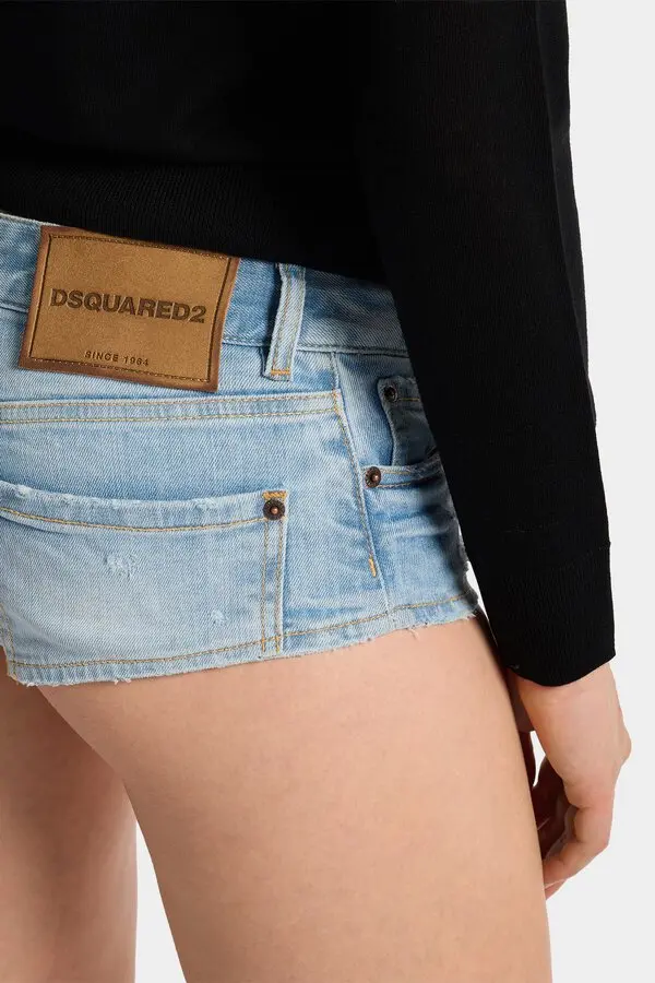 Dsquared2 Bleached Stretch Denim Hot Pants