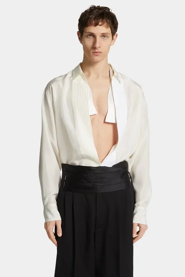 Dsquared2 Magliano X Silk Tux Notch Shirt