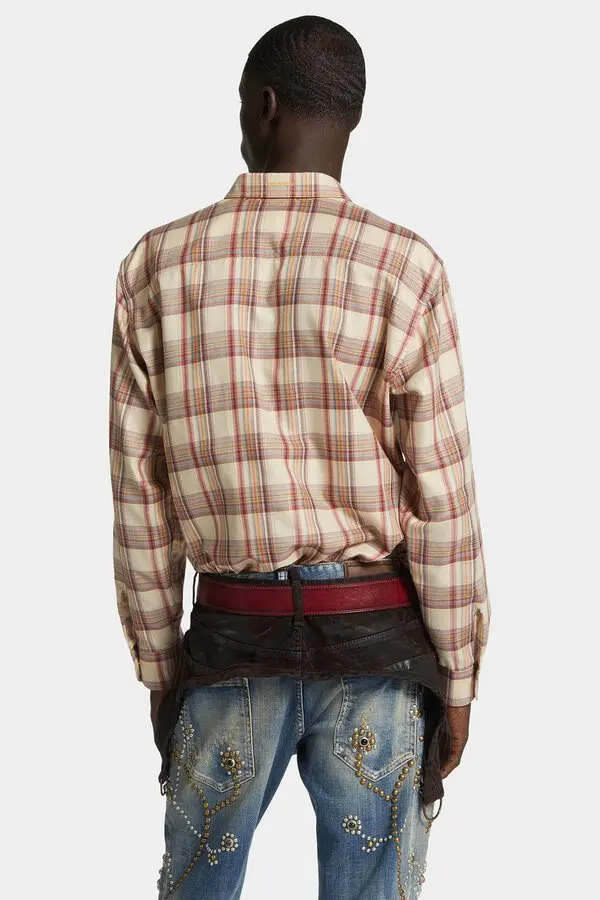 Dsquared2 Dean Vintage Checked Shirt With Lamé Yarn
