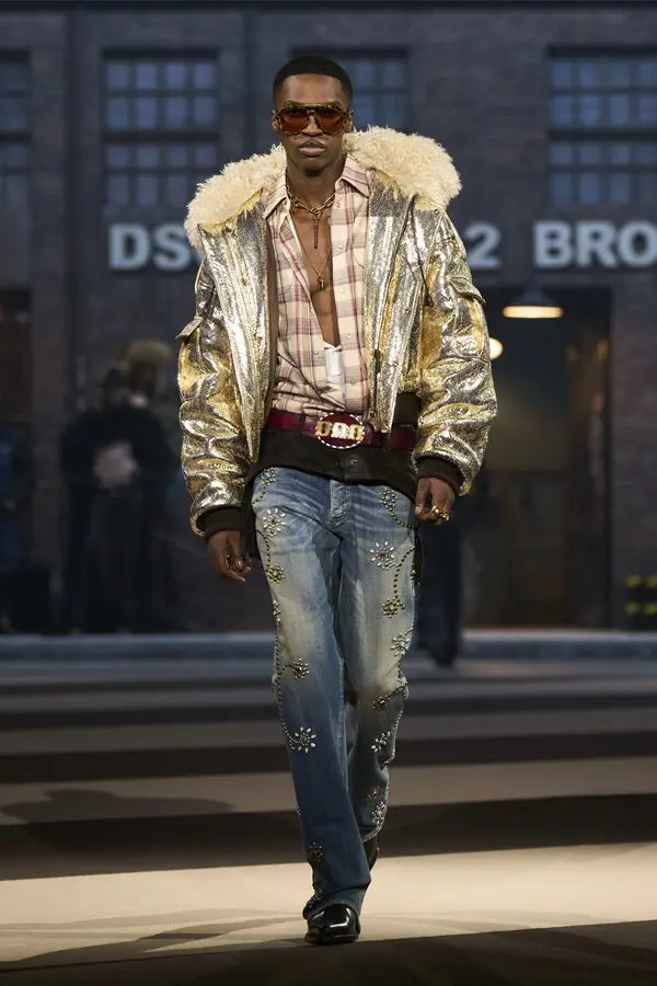 Dsquared2 Dean Vintage Checked Shirt With Lamé Yarn