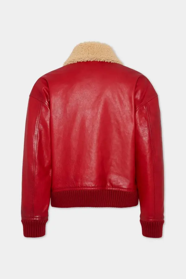 Dsquared2 Leather Aviator Bomber