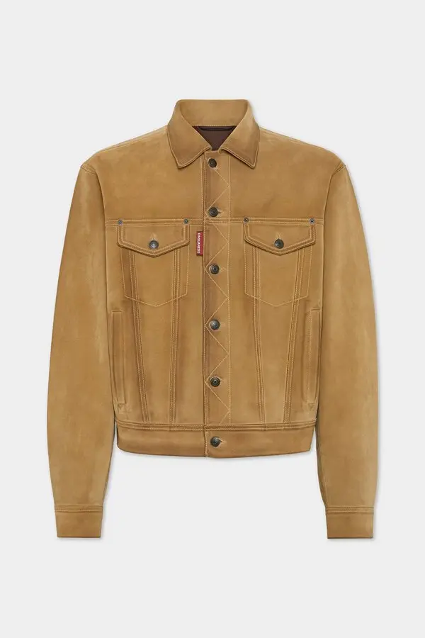 Dsquared2 Suede Trucker Jacket - Black