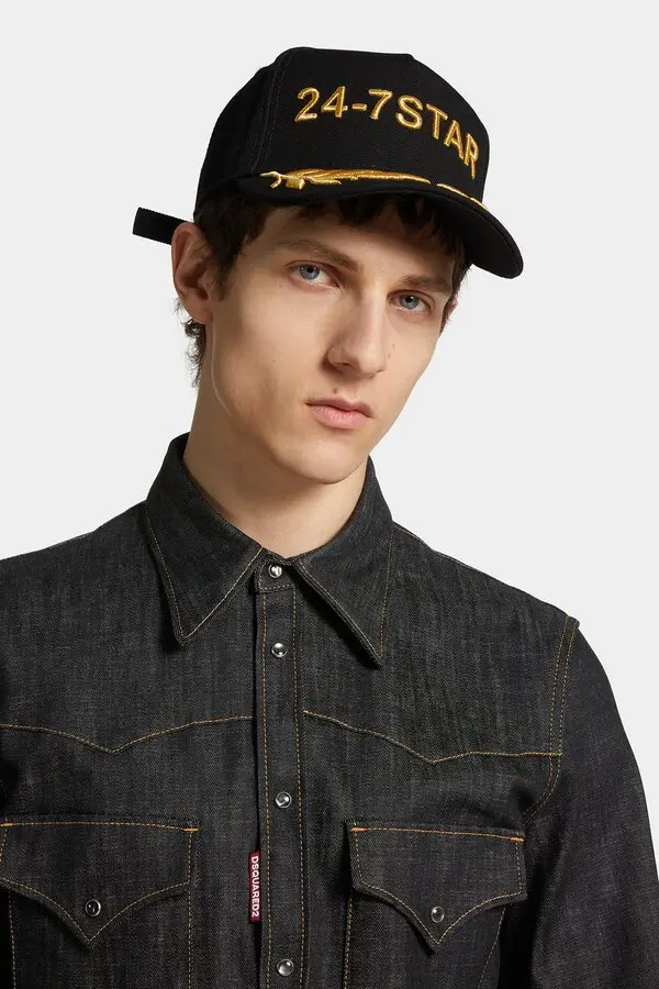 Dsquared2 Stretch Cotton Denim Western Shirt - Black