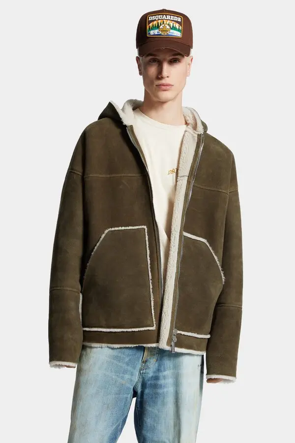Dsquared2 Shearling Hooded Sweatshirt