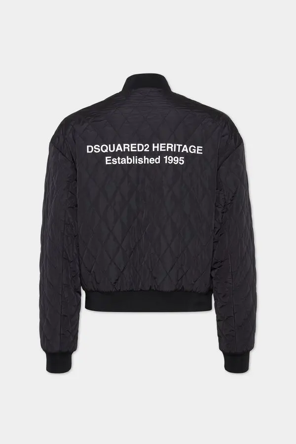 Dsquared2 Quilted Bomber Jacket With Logo Detail