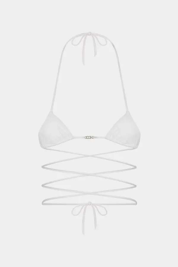 Dsquared2 Icon Clubbing Bikini Triangle Top - Black
