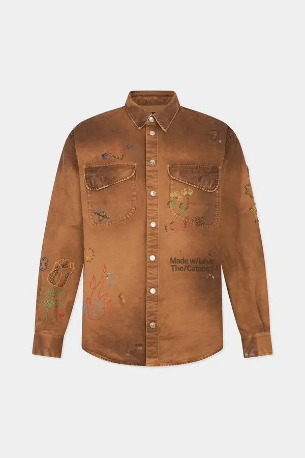 Dsquared2 Embroidered Logo Shirt - Beige