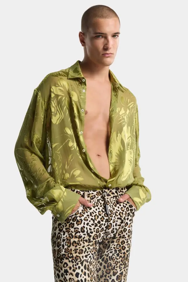 Dsquared2 Dancing Flowers Sheer Shirt