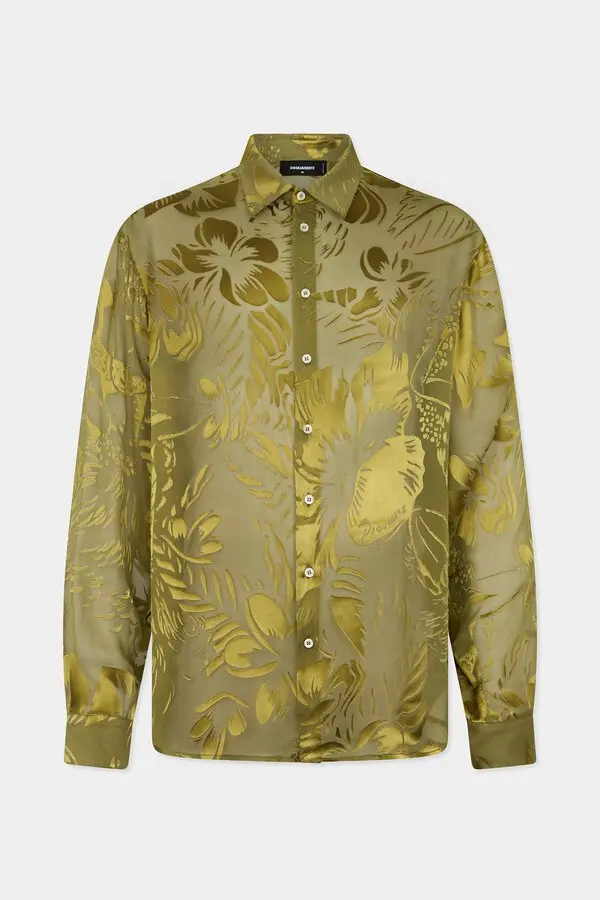 Dsquared2 Dancing Flowers Sheer Shirt - Yellow