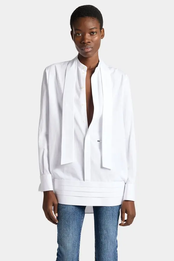 Dsquared2 Tuxedo Shirt With Pleated Detailing