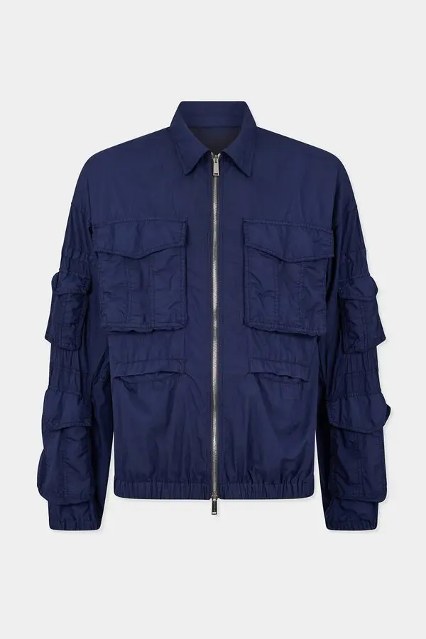 Dsquared2 Dyed Nylon Cargo Jacket - Blue