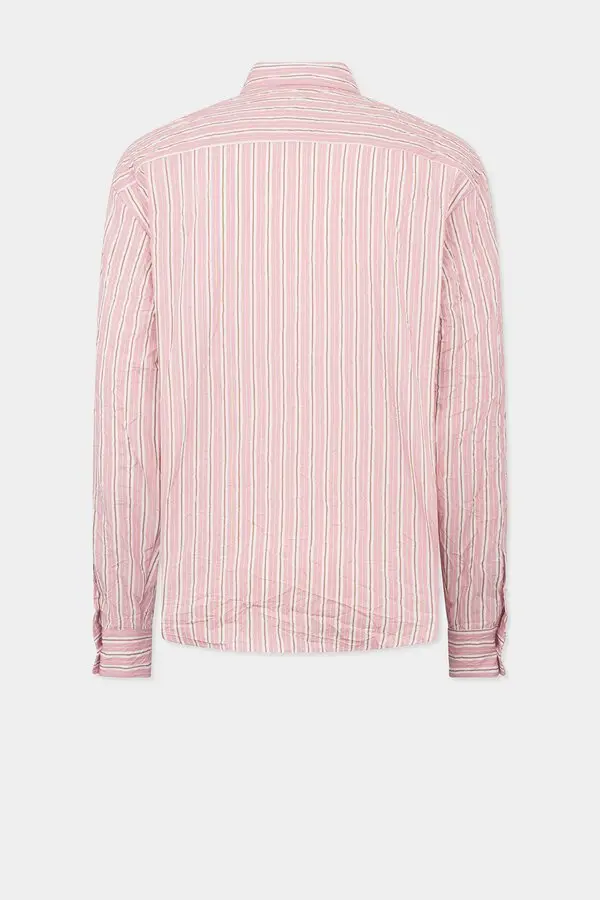 Dsquared2 Crinkled Pinstripe Silk Oversized Shirt