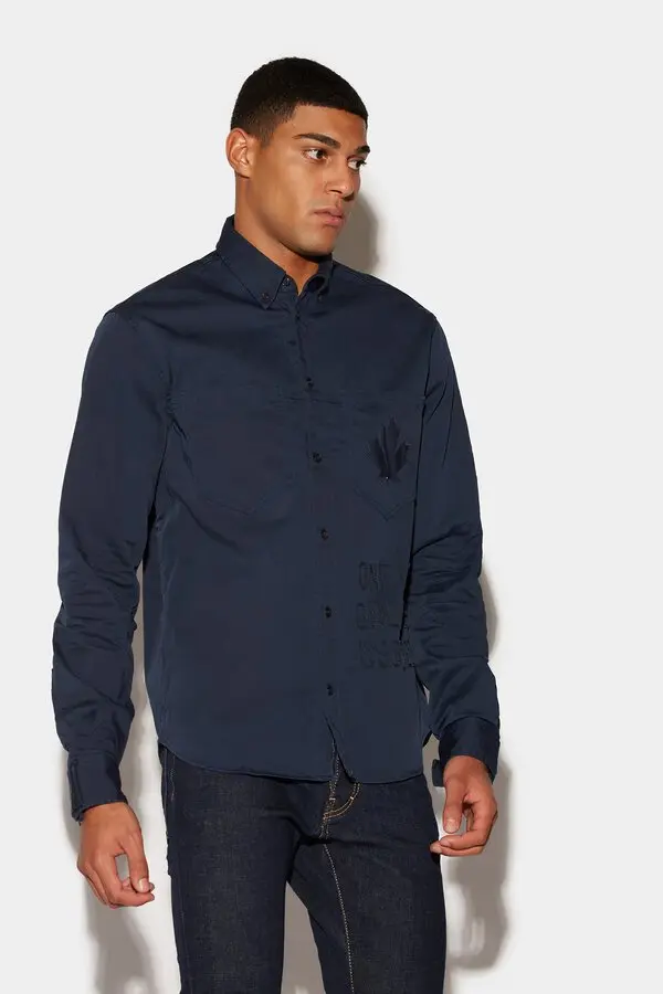 Dsquared2 One Life" Embossed Logo Shirt - Blue