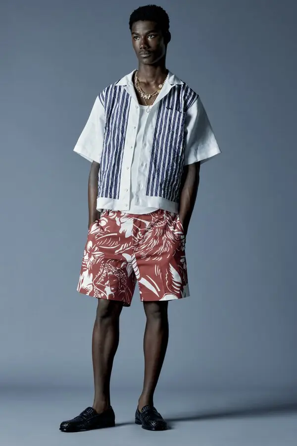 Dsquared2 Crinkled Stripe Bowling Shirt