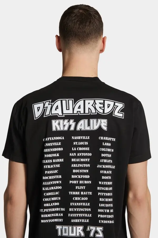 Dsquared2 Kiss X Cigarette Fit T-shirt With Rhinestone Embellishments