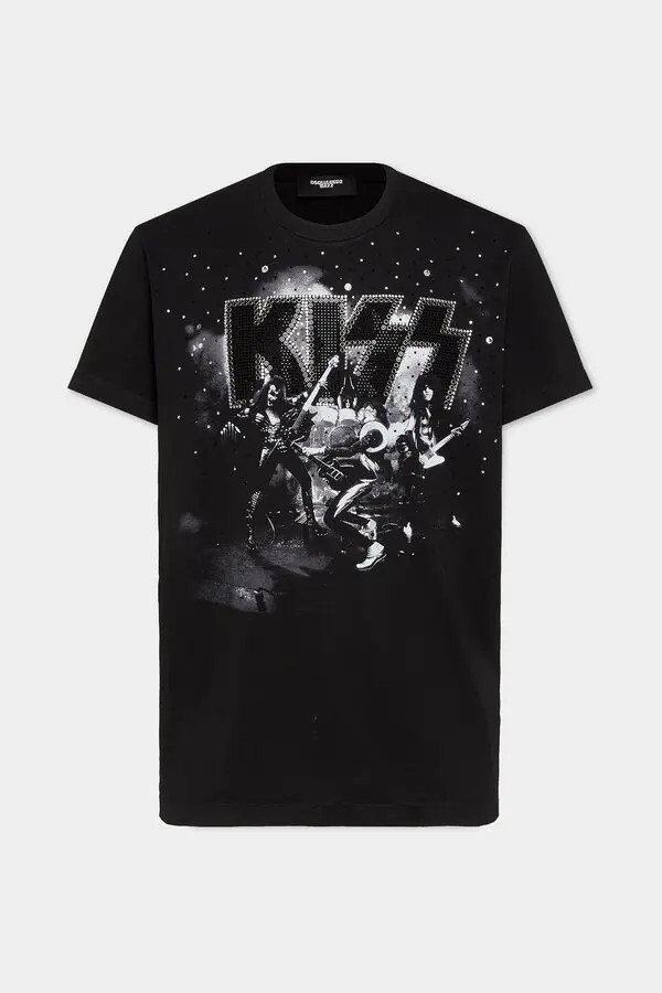 Dsquared2 Kiss X Cigarette Fit T-shirt With Rhinestone Embellishments