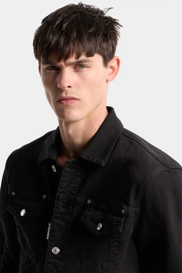 Dsquared2 Garment Dyed Dan Jean Jacket - Black