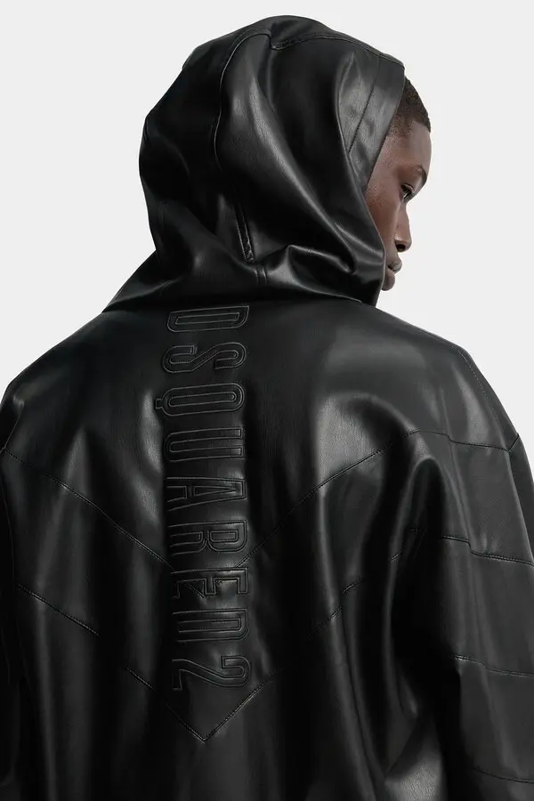 Dsquared2 Faux Leather Zipped Hoodie