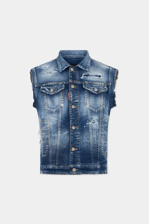 Dsquared2 Medium Wash Classic Denim Vest