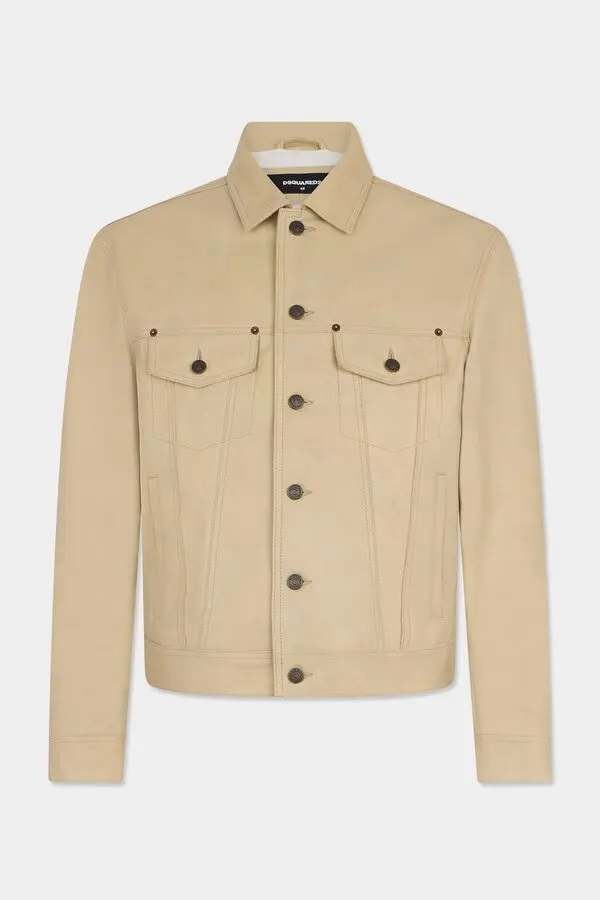 Dsquared2 Leather Jean Jacket