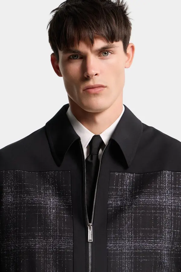 Dsquared2 Evening Bomber Jacket With Checkered Pattern
