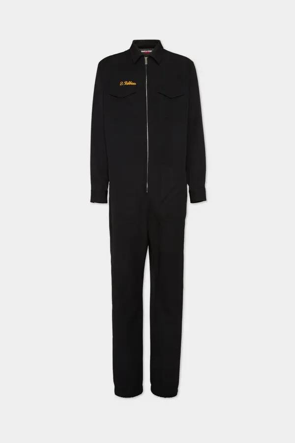 Dsquared2 Magliano X Meccanico Wool Overalls With Embroidered Detailing - Black