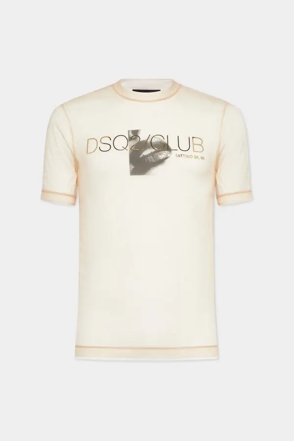 Dsquared2 Double Club" Sheer Crewneck T-shirt - Black