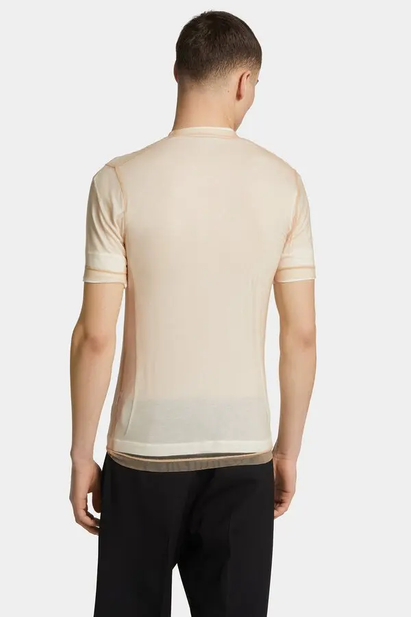 Dsquared2 Double Club" Sheer Crewneck T-shirt - Black