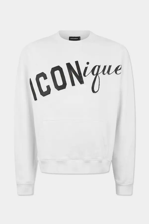 Dsquared2 Iconique Relaxed Fit Crewneck Sweatshirt With Logo - Grey