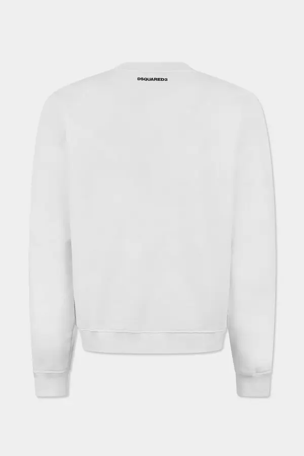 Dsquared2 Iconique Relaxed Fit Crewneck Sweatshirt With Logo - Grey